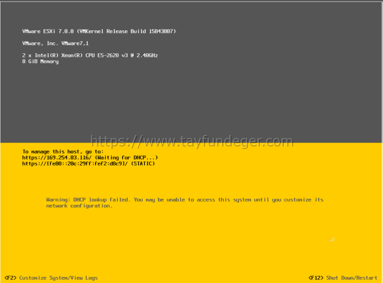 VMware vSphere ESXi 7 Kurulumu | VMware Virtualization Blog