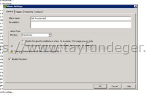 Creating an alarm for Provisioned Space | VMware Virtualization Blog