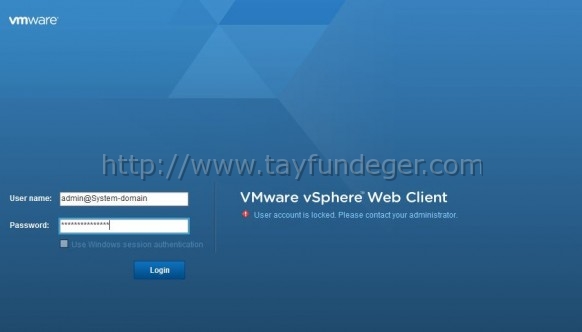 Web Client User account is locked hatası | VMware Virtualization Blog